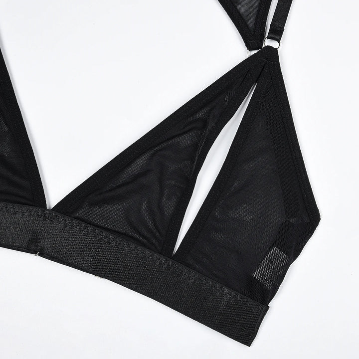 Modern Noir Mesh Lingerie Set Sultrygirls